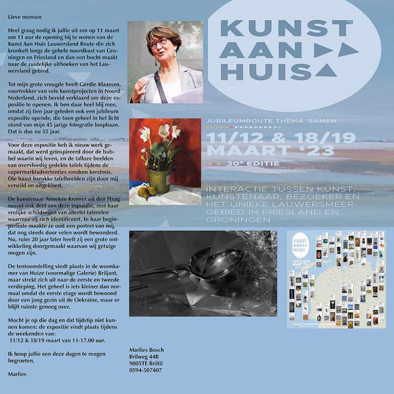 2023 EXPOSITIE Kunst aan Huis Lauwersland Route – Marlies Bosch